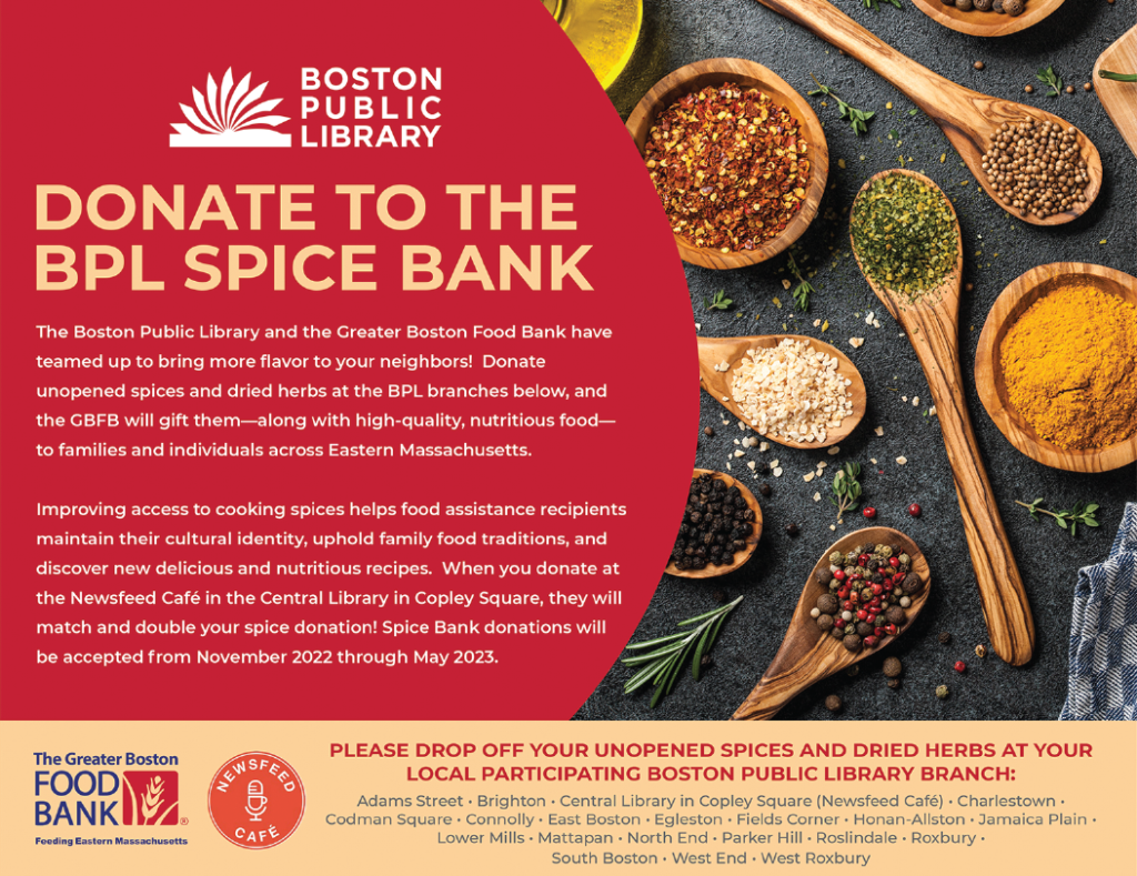 Boston Public Library Spice Bank | The Greater Boston Food Bank
